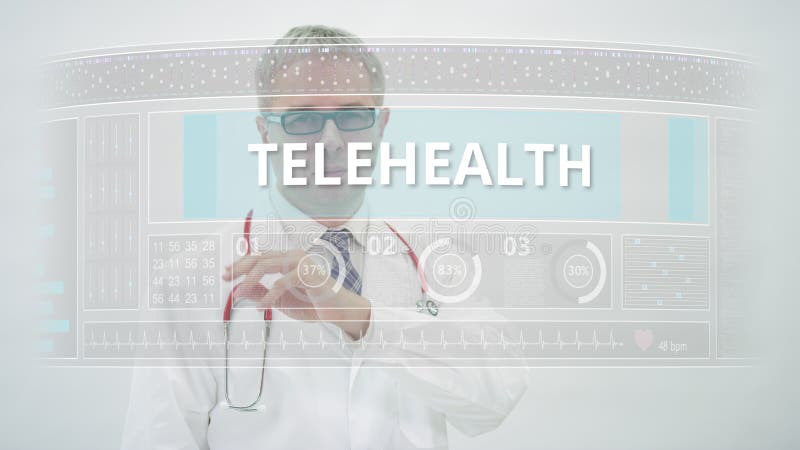 Scrolling To TELEHEALTH Tab on a Modern Computer Screen Stock Photo ...