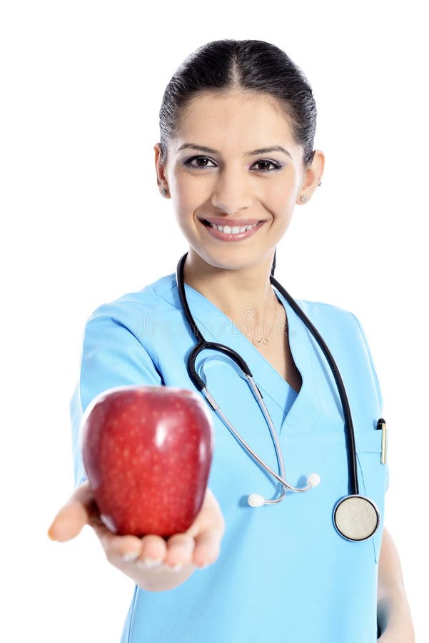 Medical Doctor Showing Apple Stock Image - Image of doctor, lifestyle ...