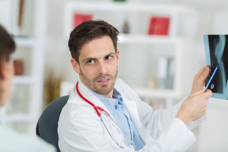 Medical Doctor Stand with X-ray Image Stock Photo - Image of pharmacist ...