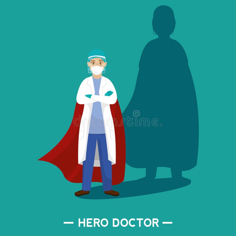 Medical Doctor Support Heroe Cape Stock Vector - Illustration of nurse ...
