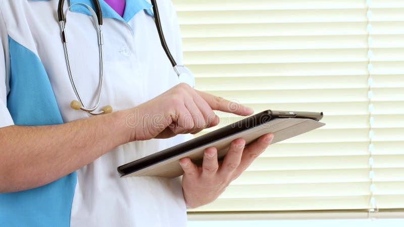 Medical Doctor Using Modern Touchscreen Digital Tablet Stock Image ...