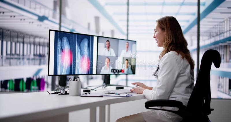 Medical Doctor Video Conference Technology Stock Photo - Image of ...