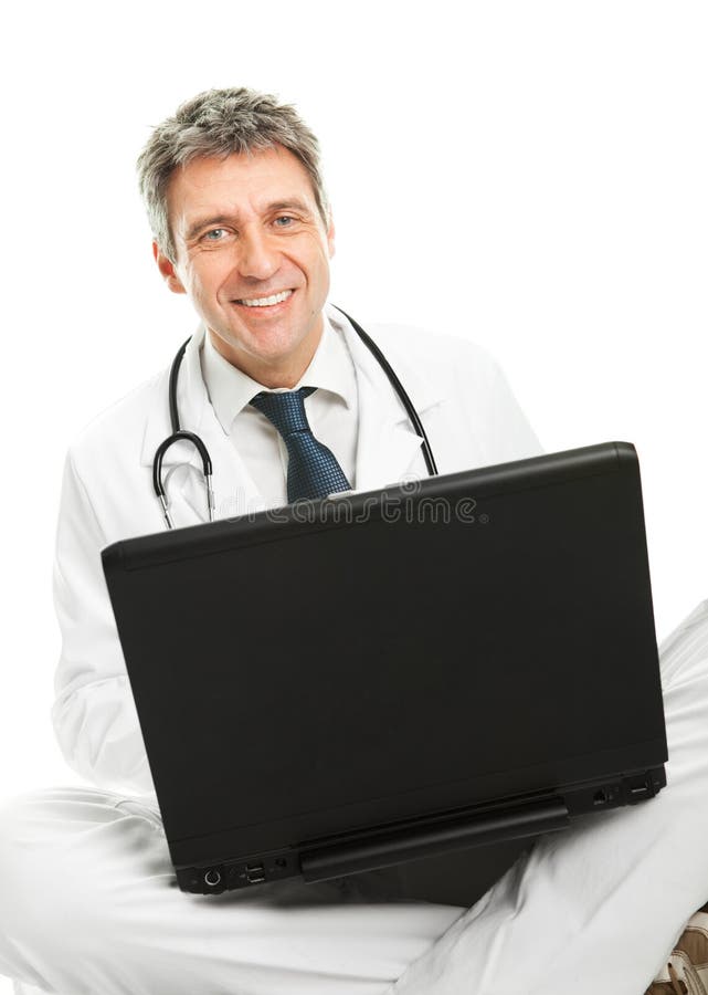 Medical Doctor Working on Laptop Stock Image - Image of medical ...