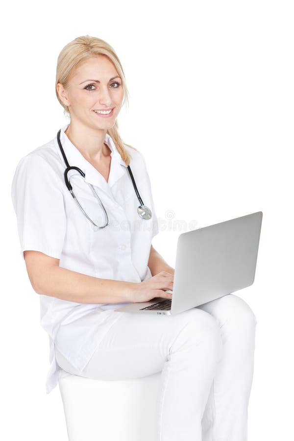 Laptop Nurse stock image. Image of care, data, computer - 1757727