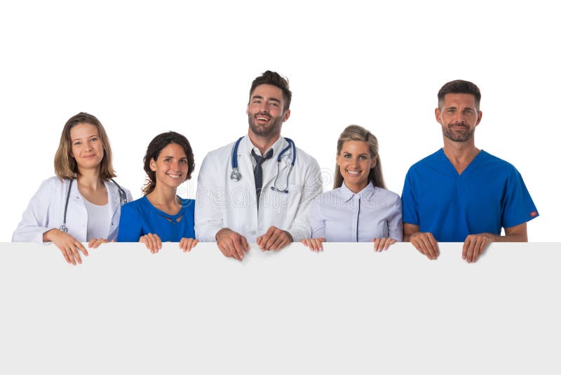 Medical Doctors with Banner Stock Image - Image of hold, adult: 209777475