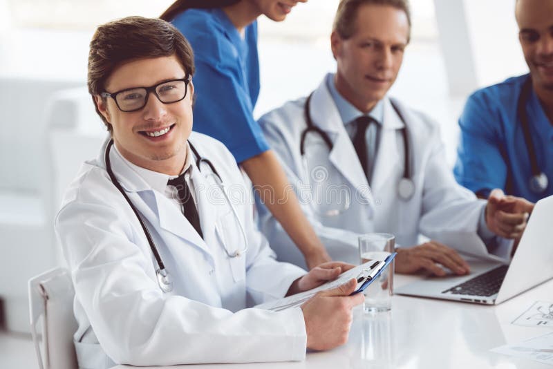 Medical Doctors at the Conference Stock Image - Image of discussing ...