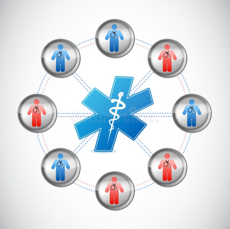 Medical Doctors Network Connected Stock Illustration - Illustration of ...