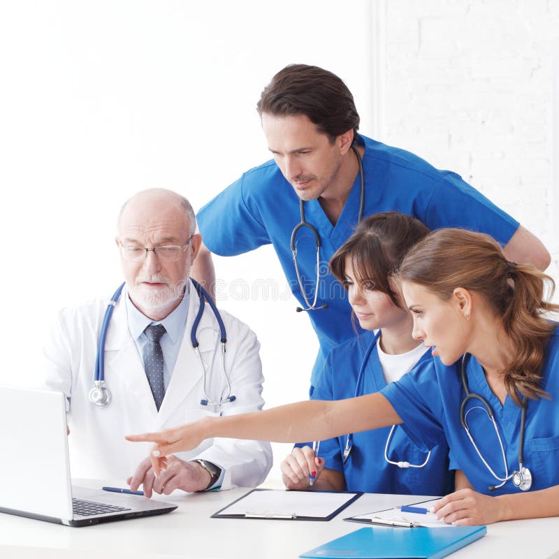 Medical Doctors Team Using Computer Stock Image - Image of computer ...