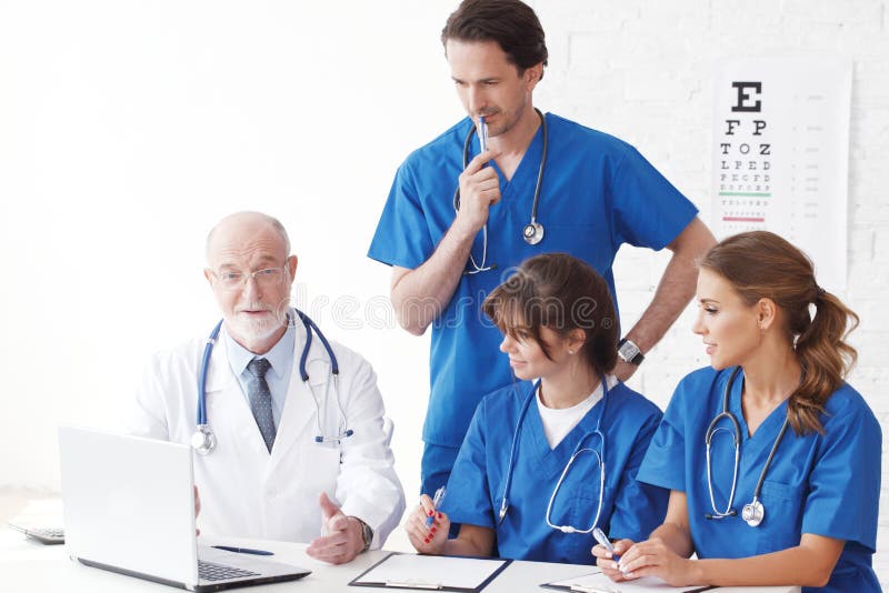 Medical Doctors Team Using Computer Stock Photo - Image of nurse ...