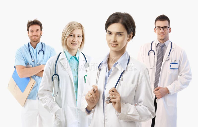 Medical Doctors On White Background, Portrait Stock Photo - Image of ...