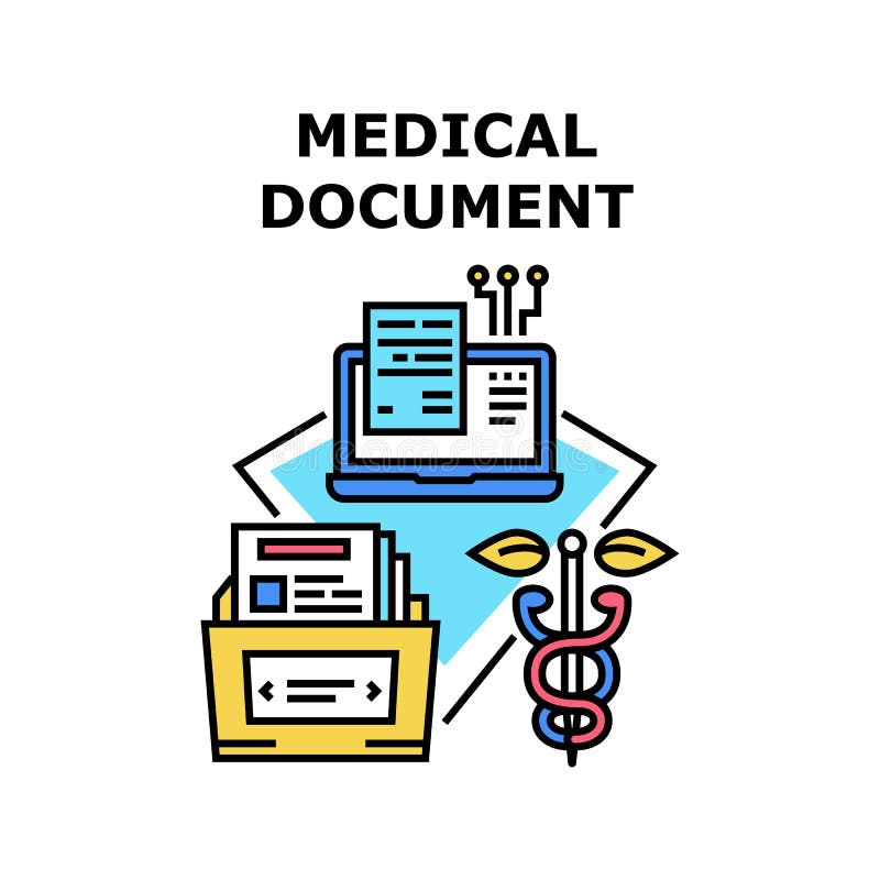 Medical Document Vector Concept Color Illustration Stock Vector ...