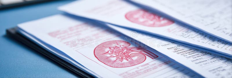 Medical Documents Displaying Kidney Function Results with Detailed Data ...