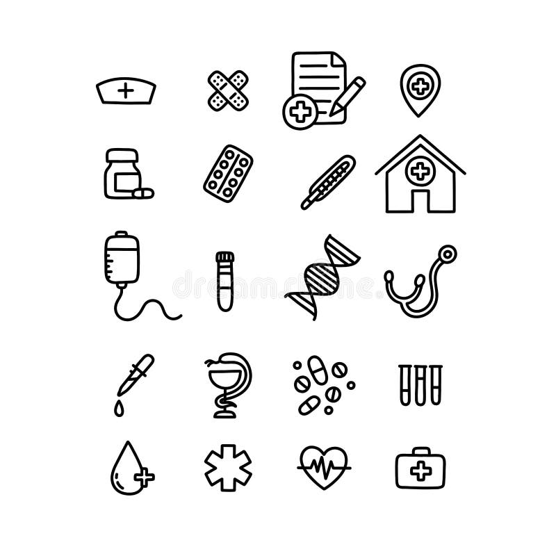 Medical Prescription Doodle Icon, Vector Illustration Stock ...