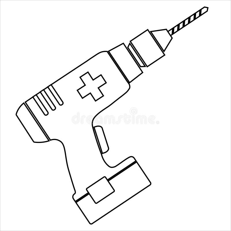 Medical Drill, Hand Tool, Simple Flat Design Stock Vector ...