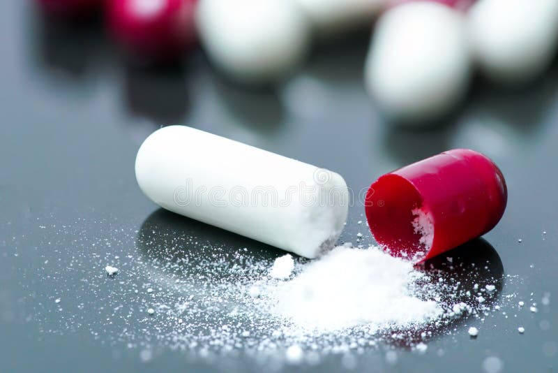 Medical Drug Capsule and Powder Stock Photo - Image of medication ...