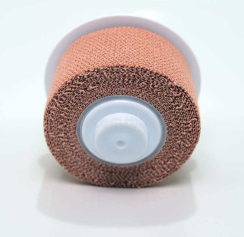 Elastic plaster, on white. stock image. Image of treatment - 119600519