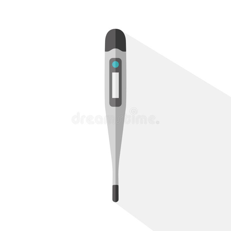 Medical Electronic Thermometer. Digital Thermometer Isolated with Long ...