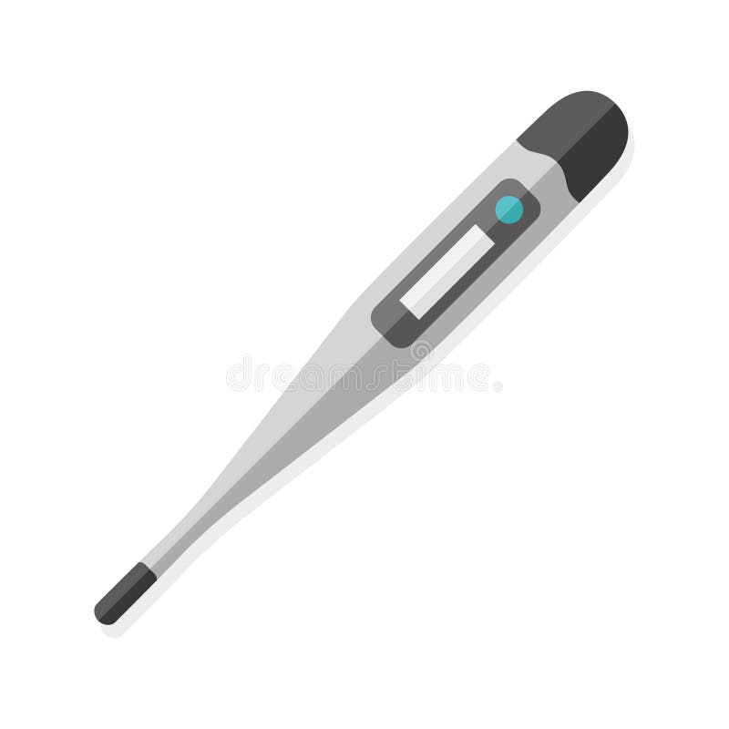 Medical Electronic Thermometer. Digital Thermometer Isolated with Long ...