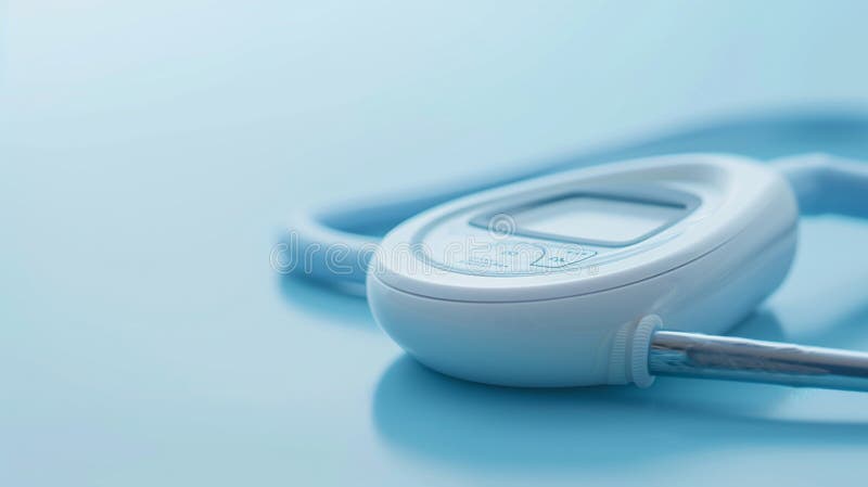 Medical Electronic Tonometer on Picton Blue Background. AI Generative ...