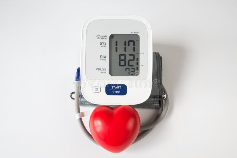 Medical Electronic Tonometer and Red Heart Stock Image - Image of blood ...