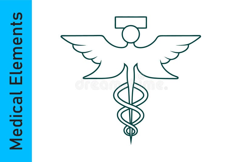 Medical Elements with Editable Outline. Stock Vector - Illustration of ...