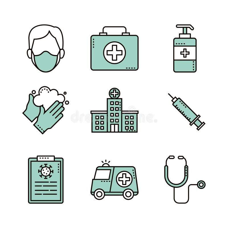 Medical Elements Line Vector Illustration Stock Illustration ...