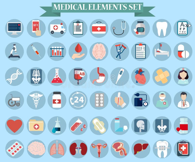 Medical elements mega set stock vector. Illustration of health - 95138820
