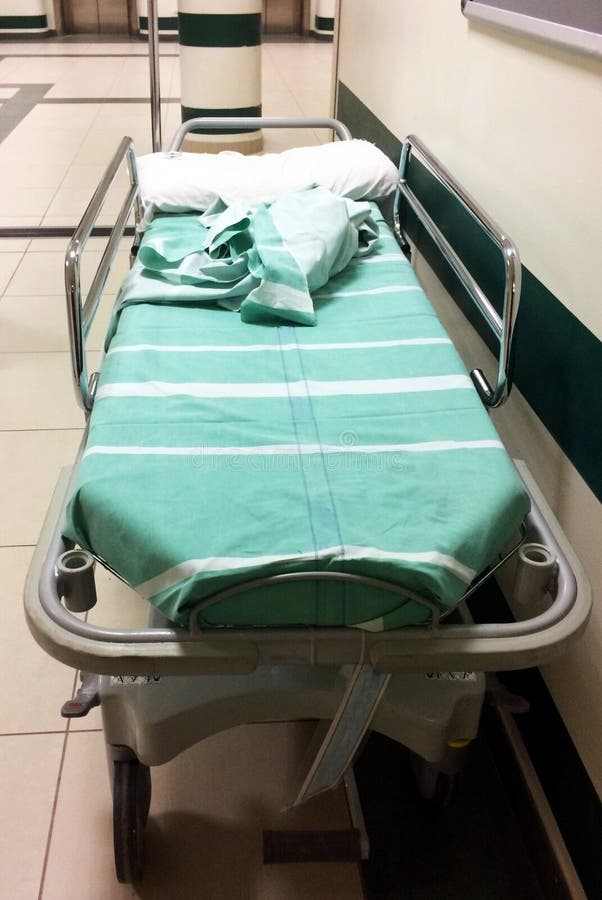 Medical Emergency Bed For First Aid Stock Photo - Image of rolling ...