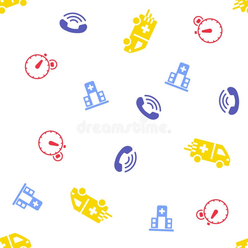 Hospital Seamless Flat Vector Pattern Stock Vector - Illustration of ...