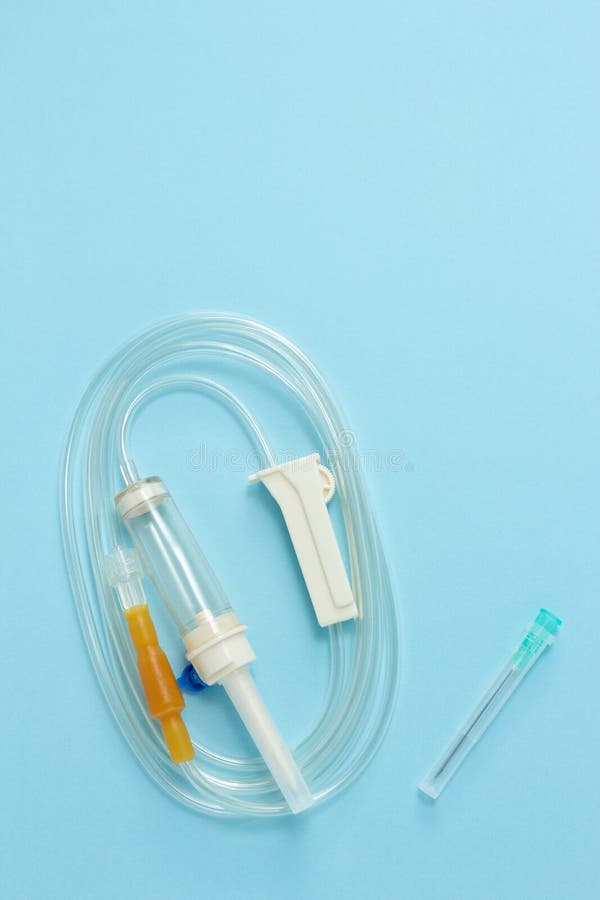Drip Intravenous System on the Background of Work in Hospital. M Stock ...