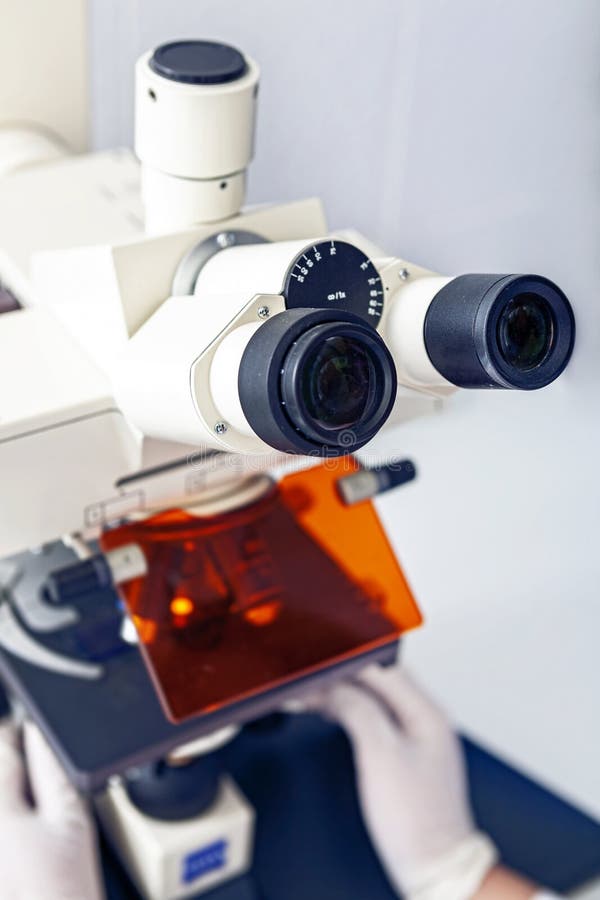Medical Equipment Microscope Stock Image - Image of hospital, chemical ...