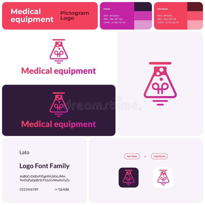 Medical Equipment Template with Lab Flask and Lightbulb Logo Stock ...