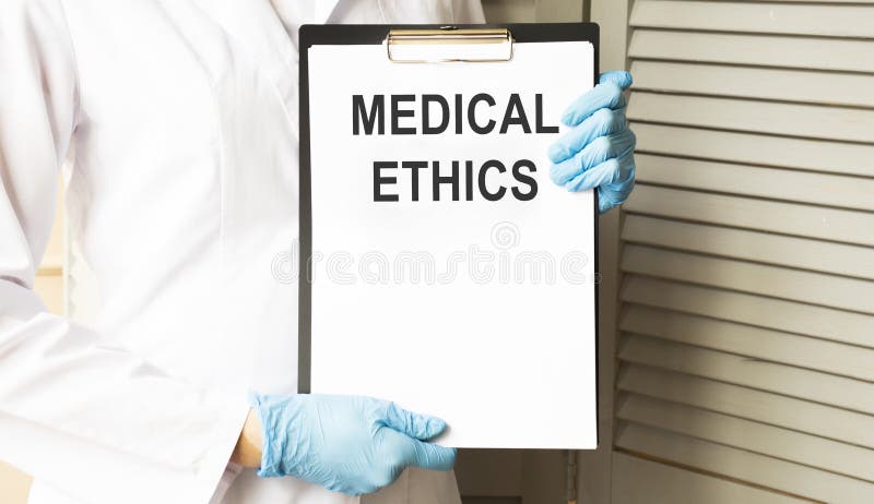 Medical Ethics Card in Hands of Medical Doctor Stock Photo - Image of ...