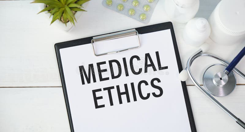 Medical Ethics Card in Hands of Medical Doctor Stock Photo - Image of ...