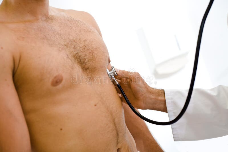 Man Checkup Stethoscope Heart Medical Check Stock Photo - Image of ...