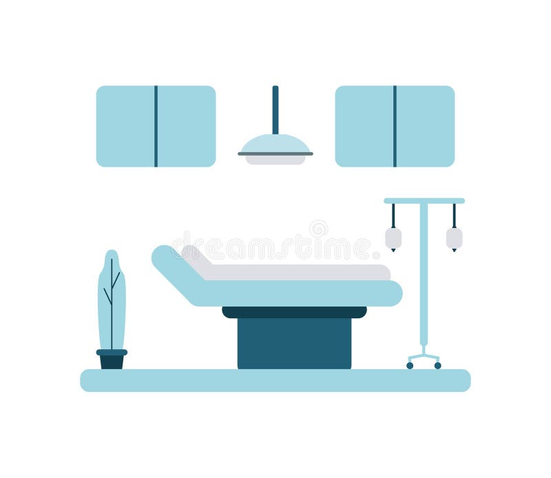 Medical Examination Room with Bed Icon Stock Vector - Illustration of ...