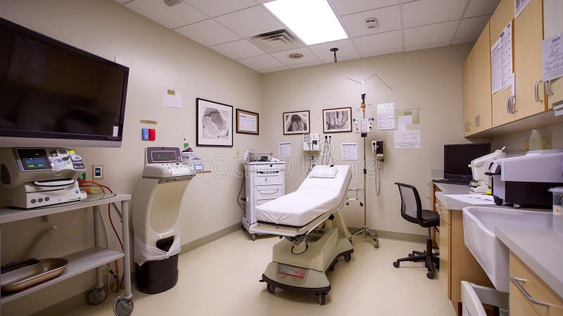 Medical Examination Room with Examination Table Stock Illustration ...