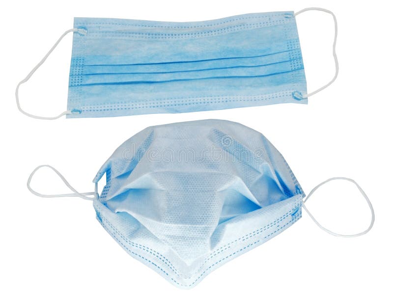 Medical Face Mask Against Viruses and Bacteria on a White Stock Image ...