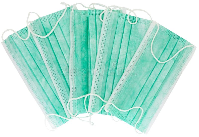 Medical Face Mask Against Viruses and Bacteria on a White Stock Image ...