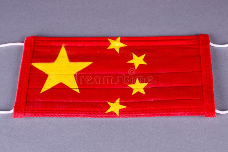 Medical Face Mask with China Flag. Stock Image - Image of mask, face ...