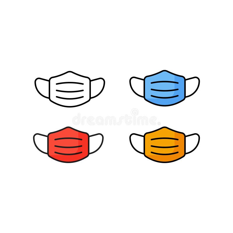 Medical Face Mask Icon Vector Sign Symbol Stock Vector - Illustration ...