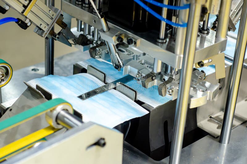 Medical Face Mask Making Machine. Mask Production Line Stock Image ...