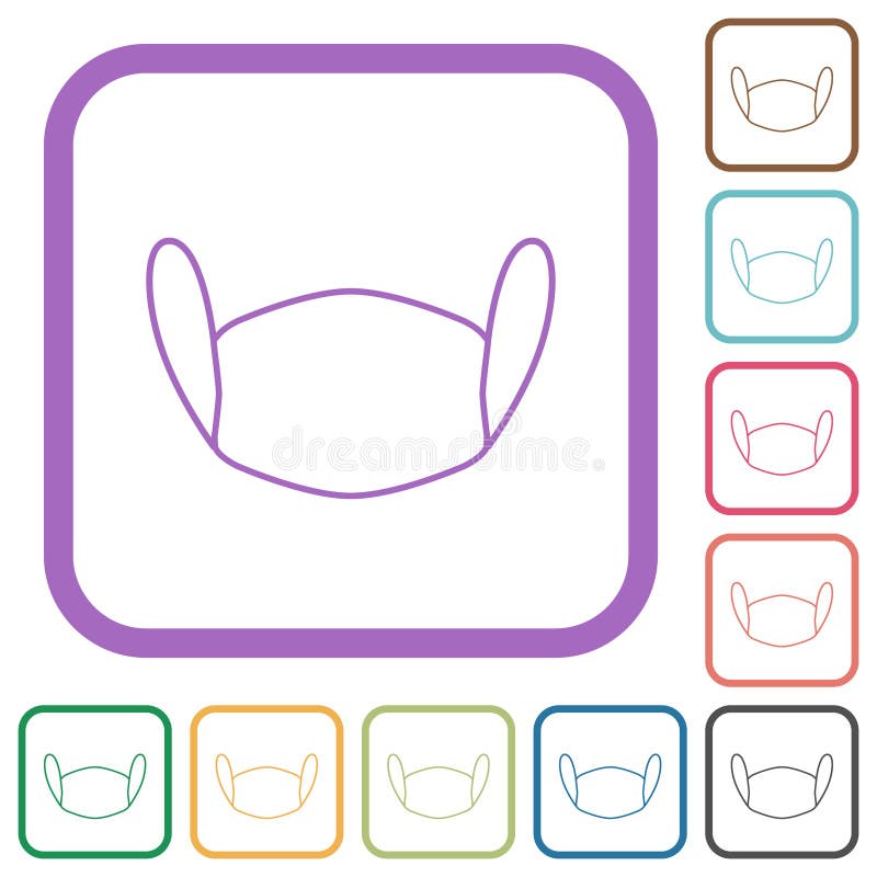 Medical Face Mask Outline Simple Icons Stock Vector - Illustration of ...