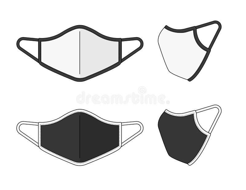 Medical Face Mask Vector Template Illustration Stock Vector ...
