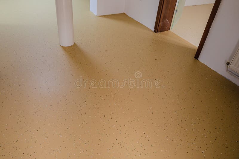 Medical Facility with New Decorative Epoxy Flooring. Colorful Chips ...