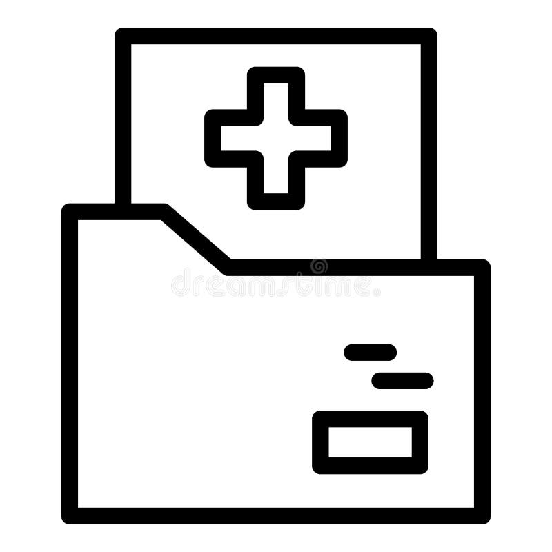 Medical Family Folder Icon, Outline Style Stock Illustration ...