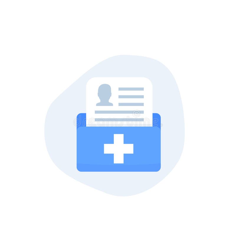 Medical Files Icon, Flat Vector Stock Vector - Illustration of record ...