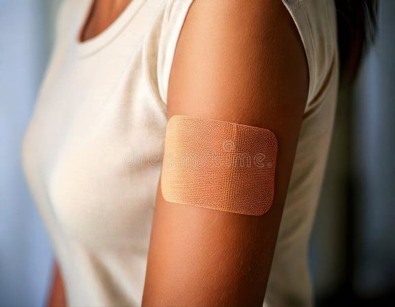 Medical First Aid Plaster on an Arm Stock Illustration - Illustration ...