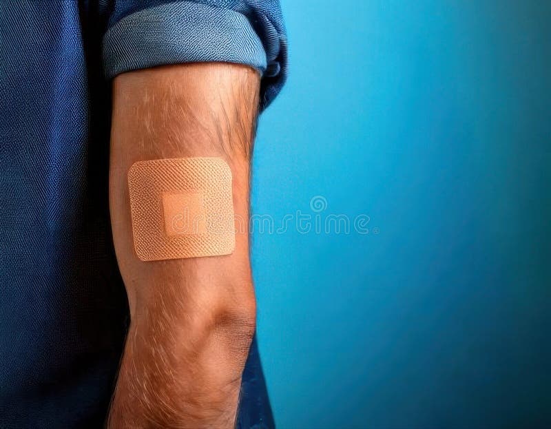 Medical First Aid Plaster on an Arm Stock Illustration - Illustration ...