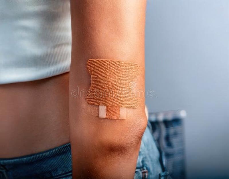 Medical First Aid Plaster on an Arm Stock Illustration - Illustration ...